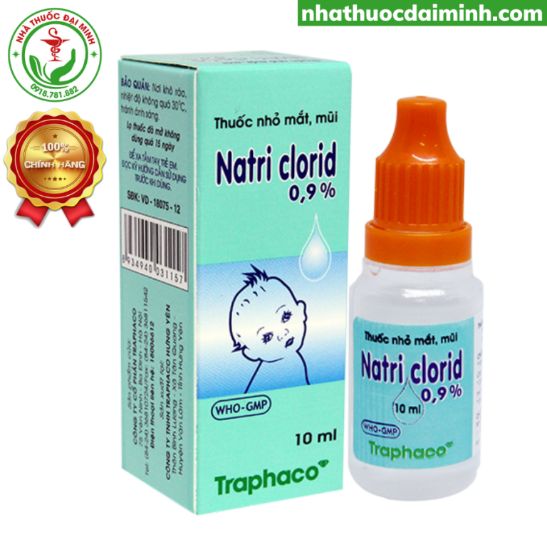 Thuốc nhỏ mắt, mũi Natri Clorid 0.9% Traphaco giảm nghẹt mũi, chảy mũi ...
